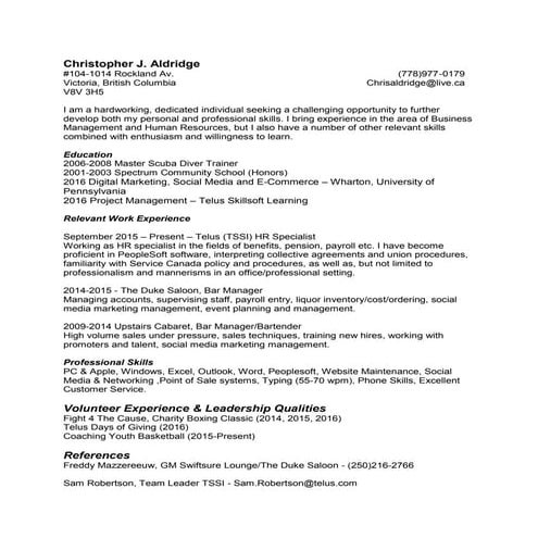 Christopher Resume | PDF