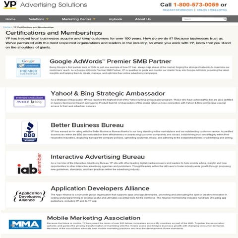 YP Certifications & Memberships | PDF