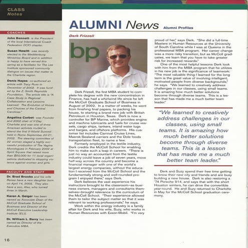 Queens University MBA Alumni profile | PDF