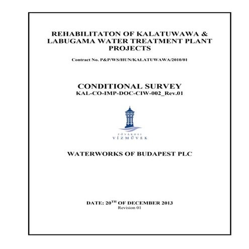 Conditional Survey Report Kalatuwawa | PDF