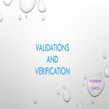 Validations & Verification | PDF