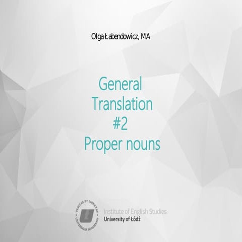General Translation #2 Proper names | PDF