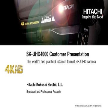 Hitachi 4k studiová 2/3" kamera nové generace | PPTX | Cameras and ...