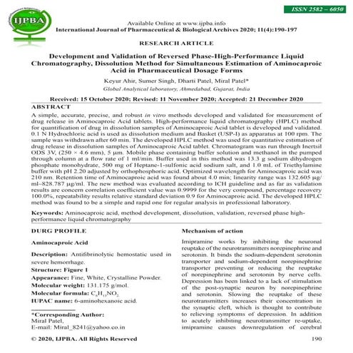 Development and Validation of Reversed Phase-High-Performance Liquid Chromatography, Dissolution ...