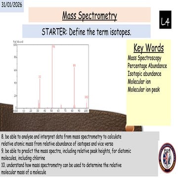 04 Mass Spectrum of chemistry a level science | PPTX