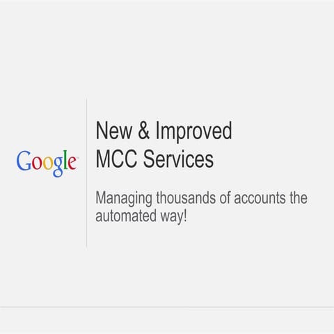 New and Improved MCC Services | PPT