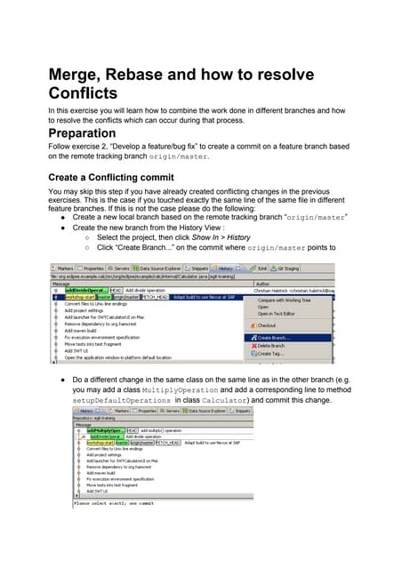 Git Tutorial Eclipsecon France 2014 Git Exercise 04 Merging Rebasing And Resolving Conflicts