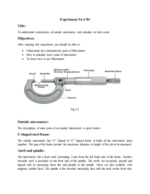 Micrometer screw gauge | PPTX | Physics | Science