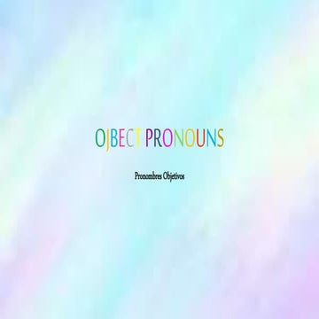Object Pronouns | PPTX