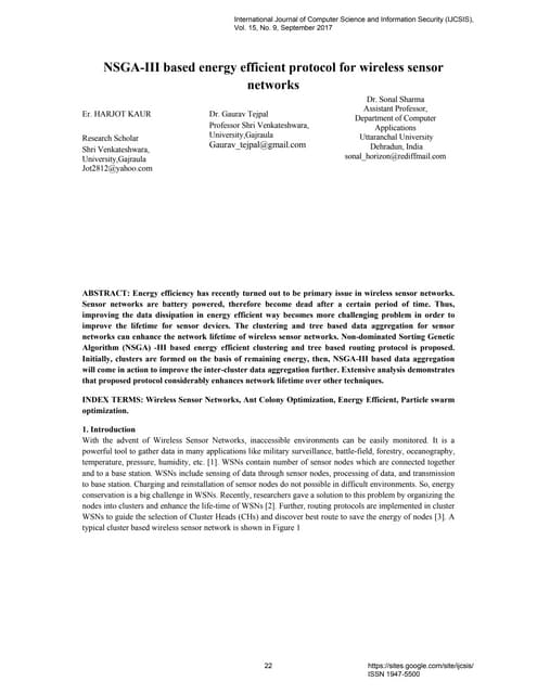 NSGA-III Based Energy Efficient Protocol for Wireless Sensor Networks | PDF NSGA-III Based Energy Efficient Protocol for Wireless Sensor Networks | PDF