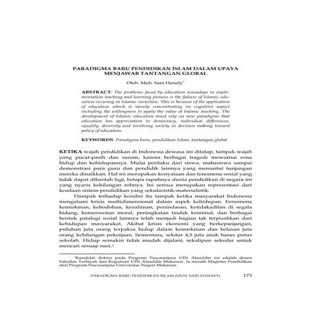 paradigma baru pendidikan islam | PDF