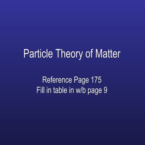 U1-L2 Particle theory of matter | PPT