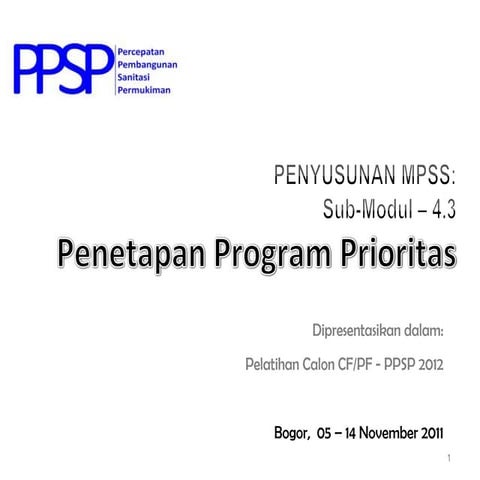 Menyusun Program Prioritas Sanitasi | PPTX