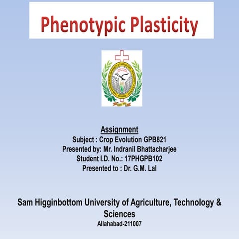 04 phenotypic plasticity | PDF