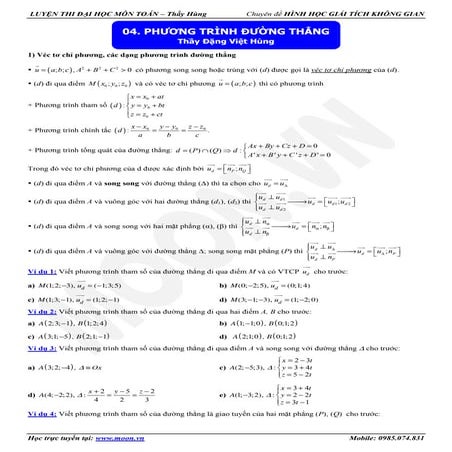 04 phuong trinh duong thang | PDF