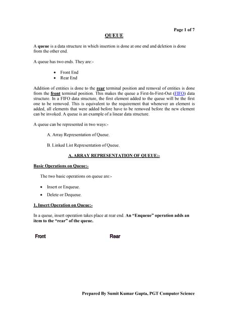 Queue Data Structure Ppt
