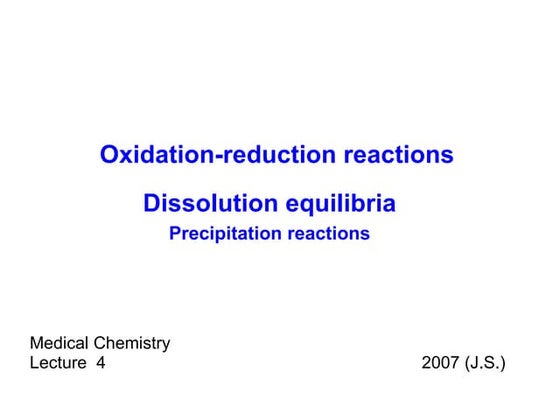 Chemical Reactions: Redox Reactions | PPT