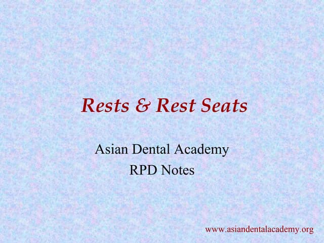 4 rests and rest seats | PPT