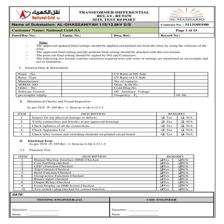 04 ret670 test report | PDF