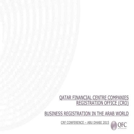 Qatar Financial Centre companies registration office - (CRO) | PPTX