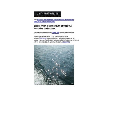 Special review of the Samsung ES55(SL102) focused on the fuctions | PPT