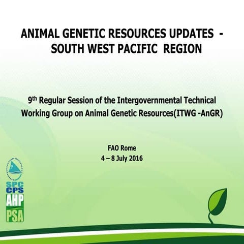 Animal Genetic Resources Updates - South West Pacific Region | PPTX ...