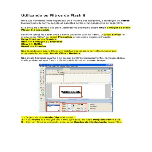 04 utilizando os filtros do flash 8 | DOC