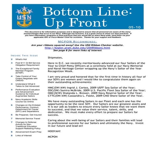 Botton Line: Up Front | PDF