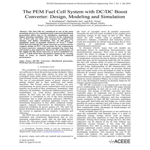 The PEM Fuel Cell System with DC/DC Boost Converter: Design, Modeling ...
