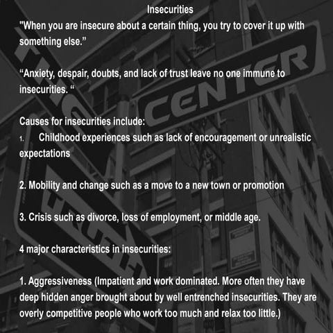 Understanding Insecurities | PPT