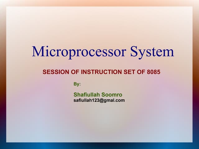 Instruction Set 8085 Ppt 9526
