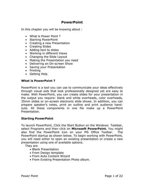 PowerPoint_Introduction Computer Class 4 | PPTX