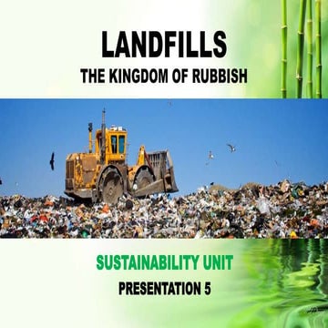 SUSTAINABILITY: LANDFILLS | PPTX
