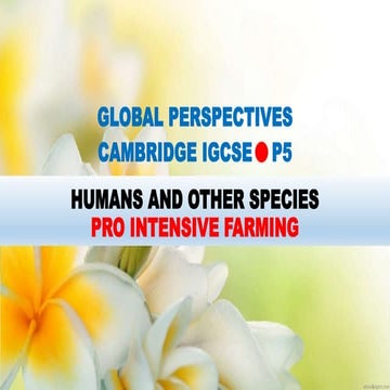 GLOBAL PERSPECTIVE CAMBRIDGE IGCSE: HUMANS AND OTHER SPECIES - PRO ...