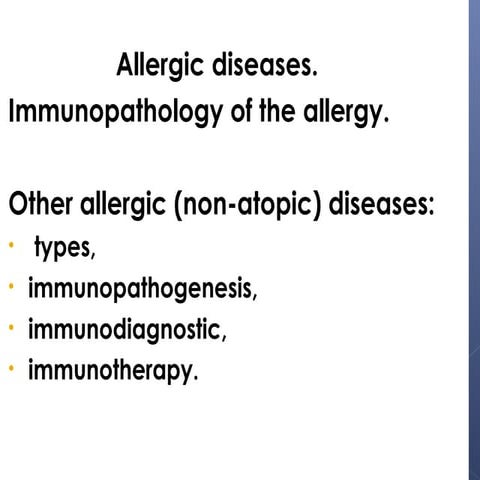 Allergic diseases SLIDES | PPT