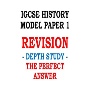HISTORY IGCSE REVISION - MODEL PAPER 1 - DEPTH STUDY GERMANY | PPTX