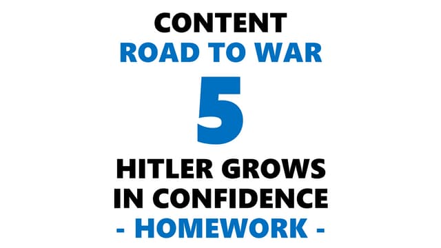 HISTORY IGCSE CONTENT - 20TH CENTURY OPTION - THE ROAD TO WW2: HITLER'S ...