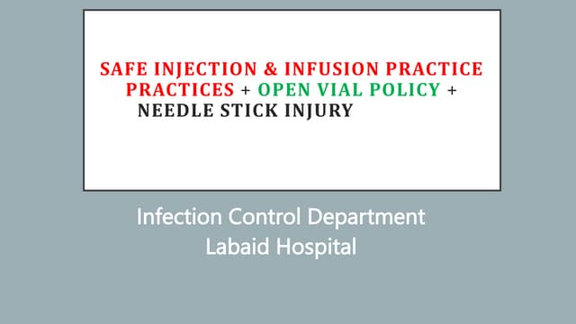 Safe injection practice | PPT