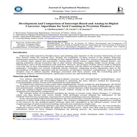 Development and Comparison of Interrupt-Based and Analog-to-Digital Converter Algorithms for ...