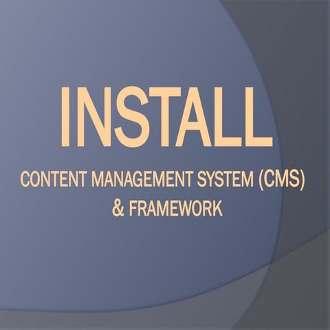 How to install content management system or framework | PPSX