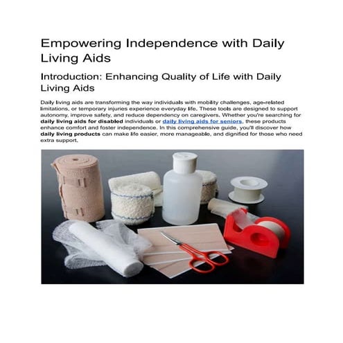 Empowering Independence with Daily Living Aids | PDF