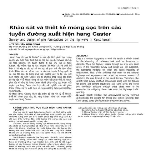 Khao sat thiet ke mong coc xuat hien hang Caster | DOCX
