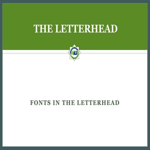 Professional Communication - Fonts Use in Letterheads | PPTX