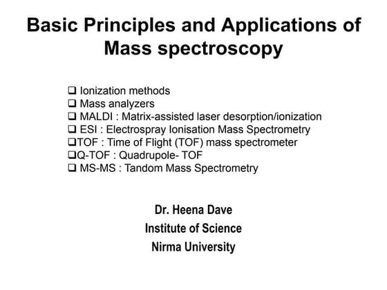 Mass spectroscopy & it's instrumentations | PPTX