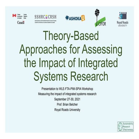 Theory-Based Approaches for Assessing the Impact of Integrated Systems Research | PPT