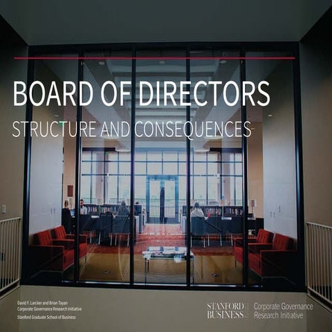 Board of Directors: Structure and Consequences - Quick Guide | PDF