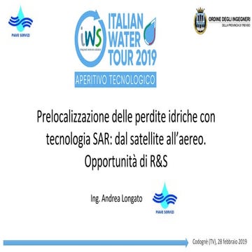 Prelocalizzazione perdite idriche con tecnologia SAR: dal satellite all ...