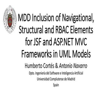 MDD Inclusion of Navigational, Structural and RBAC Elements for JSF and ...
