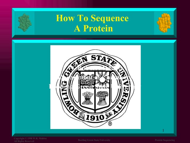 Sequencing of protein | PPTX
