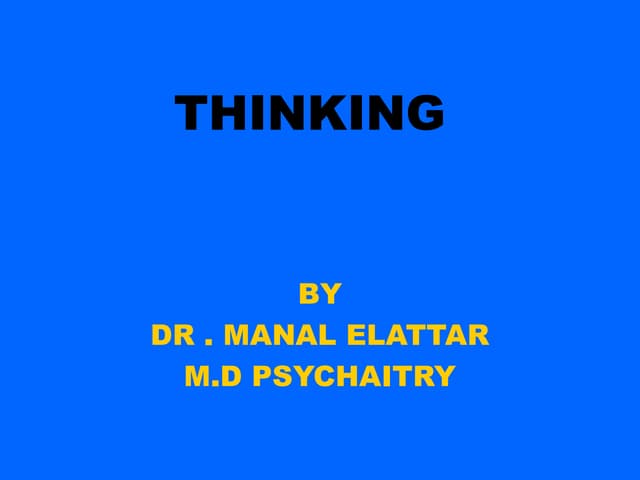 PSYCHOLOGY : COGNITIVE FUNCTION THINKING | PPTX